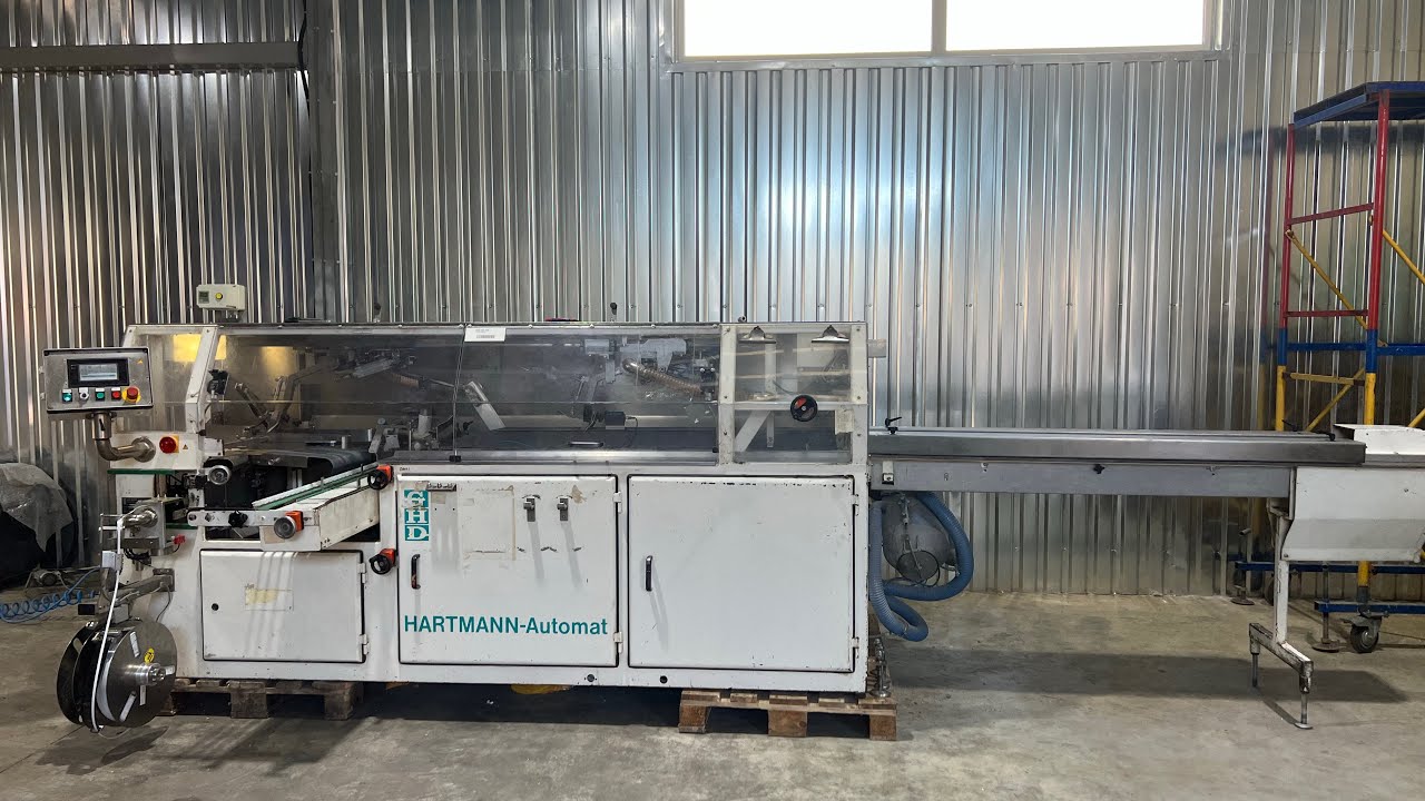Hartmann GBK-420 whole breads packing machine for sale used - YouTube