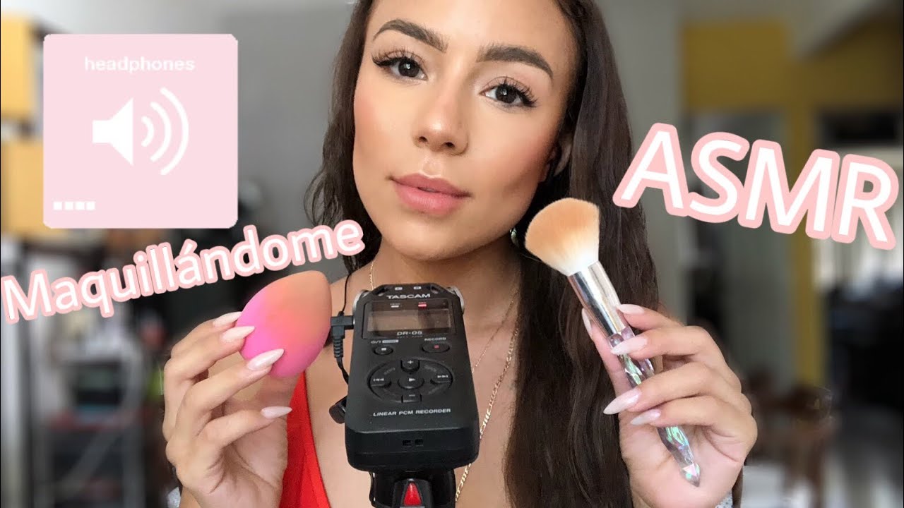 ASMR ESPAÑOL MAQUILLÁNDOME | ASMR PARA DORMIR // SAMII HERRERA - YouTube