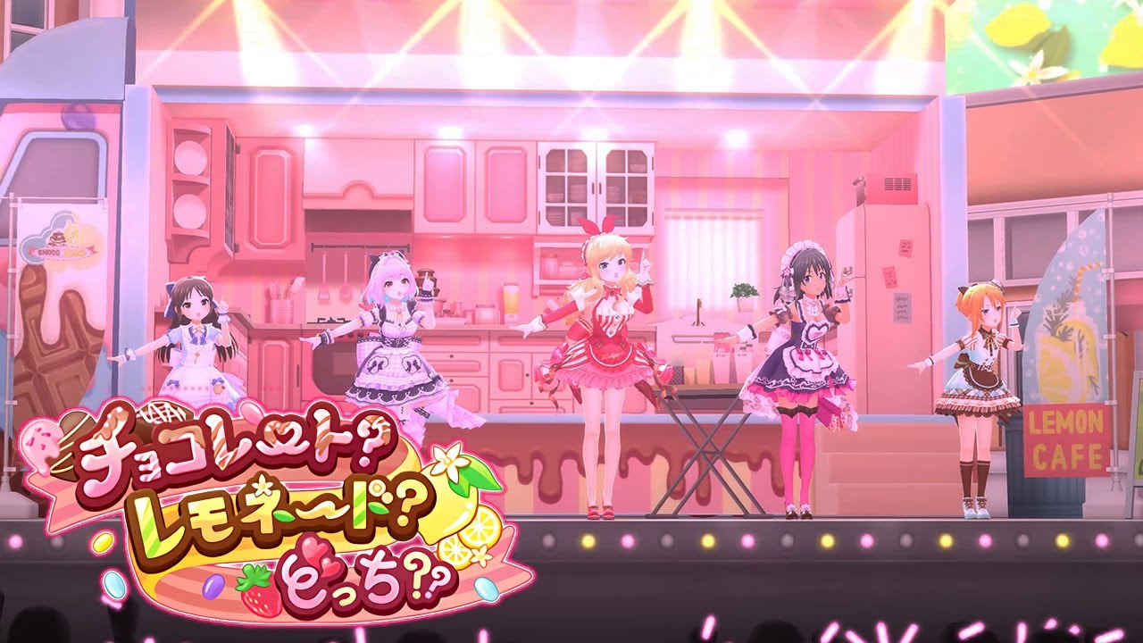 Deresute 4K MV - Chocolate? Lemonade? Docchi?? (Yui, Riamu, Natalia ...