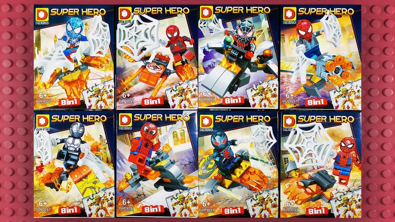 LEGO Spider-Man Sets Minifigures (knock-off) Duo Le Pin DLP9097 - YouTube
