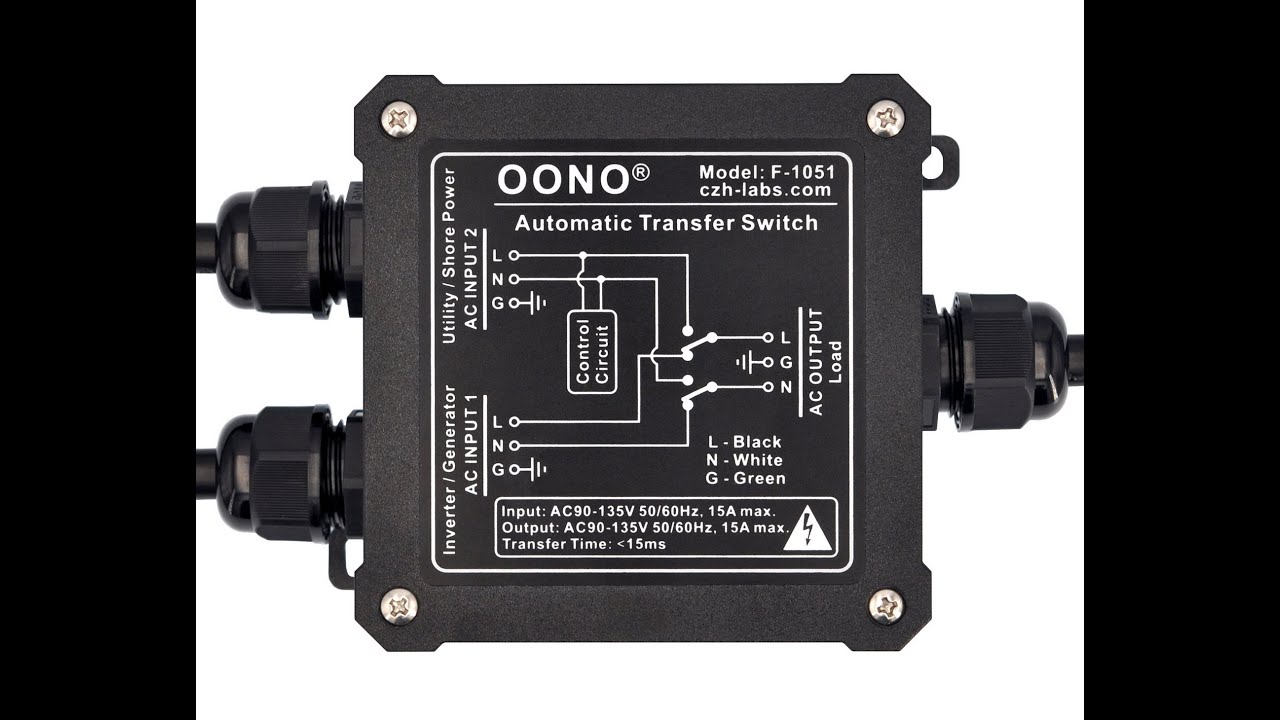 AC120V 15A Automatic Transfer Switch, ATS Auto Transfer Switch, OONO F ...