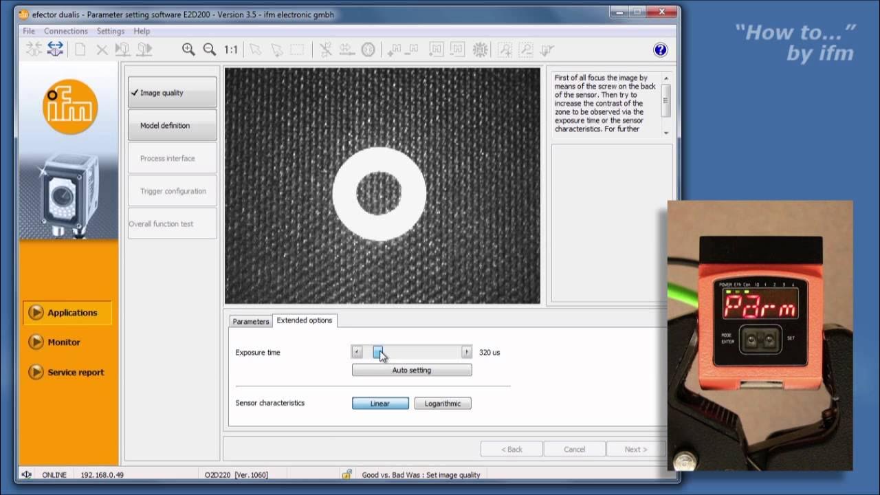 How-to: Programming a Contour & Shape Sensor for Object Inspection - ifm O2D dualis - YouTube