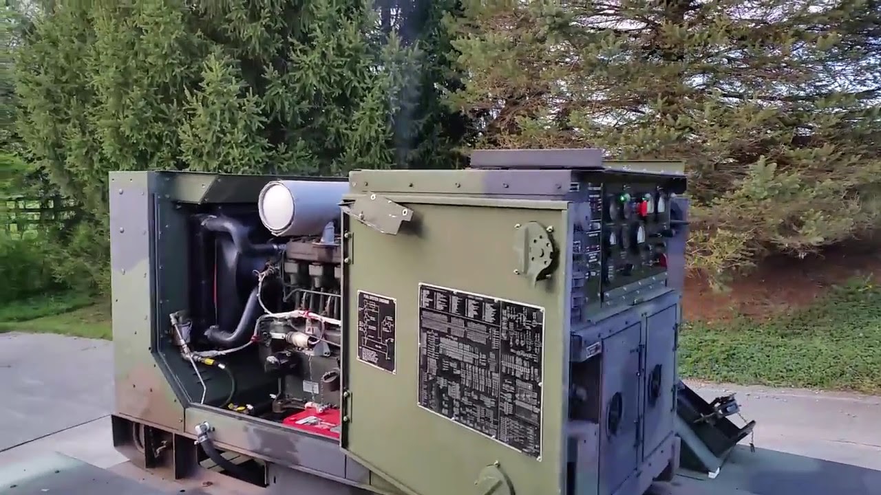 MEP-803A diesel generator first hard load - YouTube