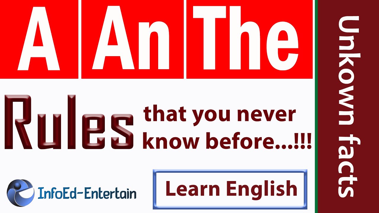 How to use "a", "an" and "the" | Rules to use articles in English ...