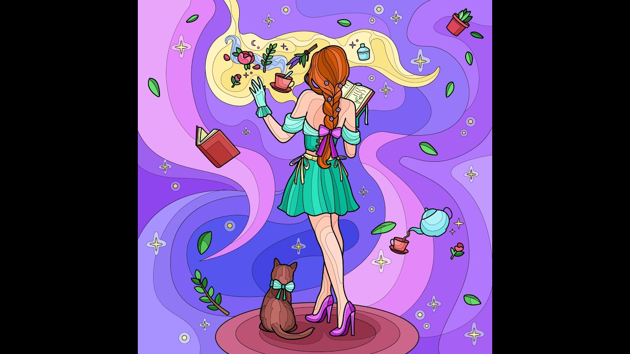 Color with me girl reading a book Hey Color App Paint by Numbers # ...