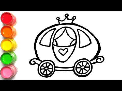Glitter Magic Carriage Coloring and Drawing Learn Colors | Color Fun Toy Art