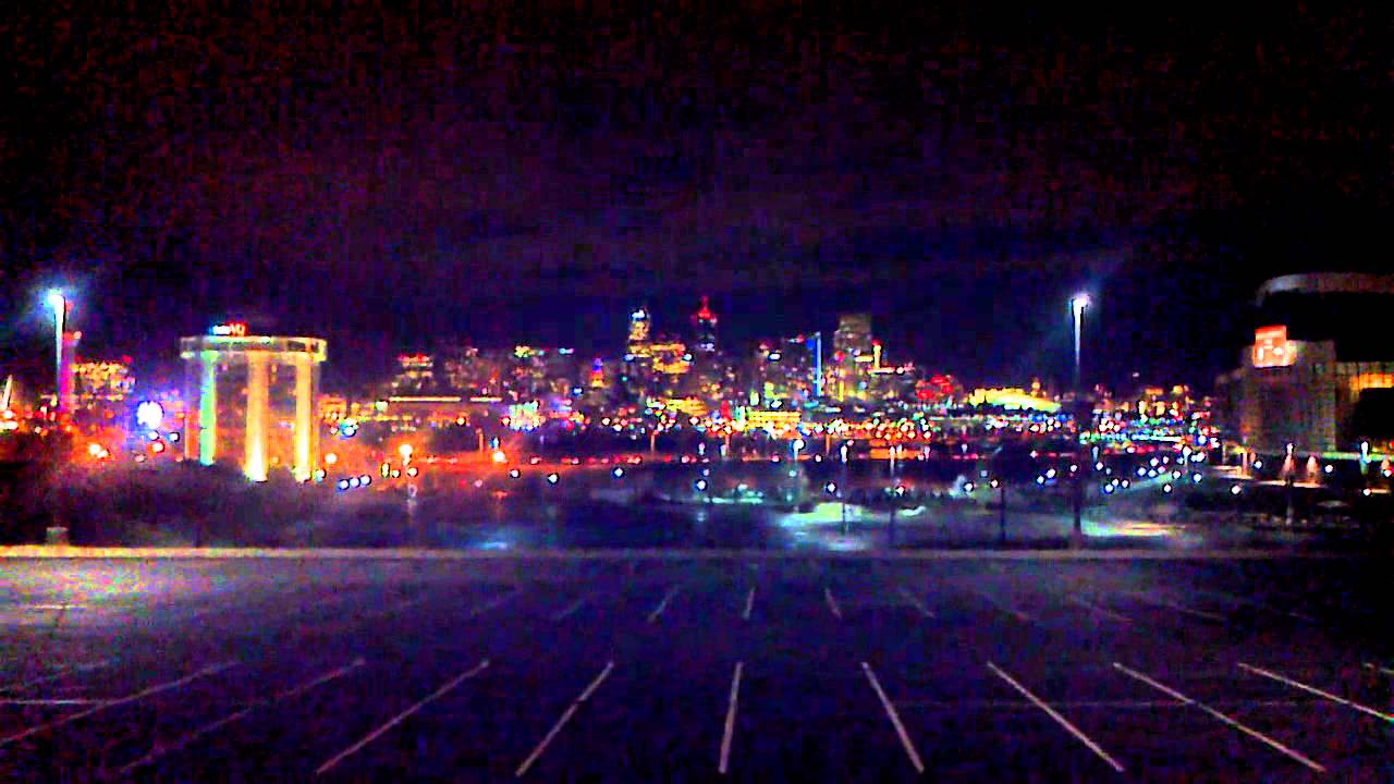 Denver Skyline at night including Mile High Stadium - YouTube