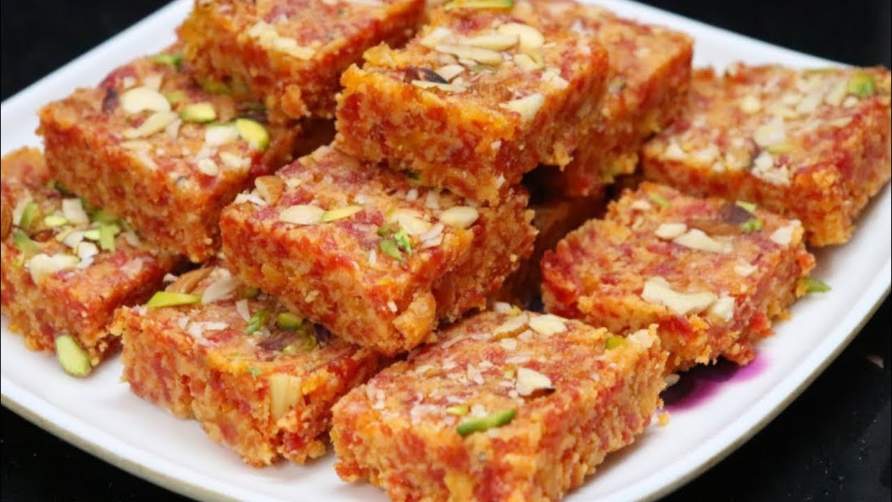 💗One Pot Gajar Halwa Barfi💗Best Halwa Recipe By aqmeal🔥Sugar free Halwa ...