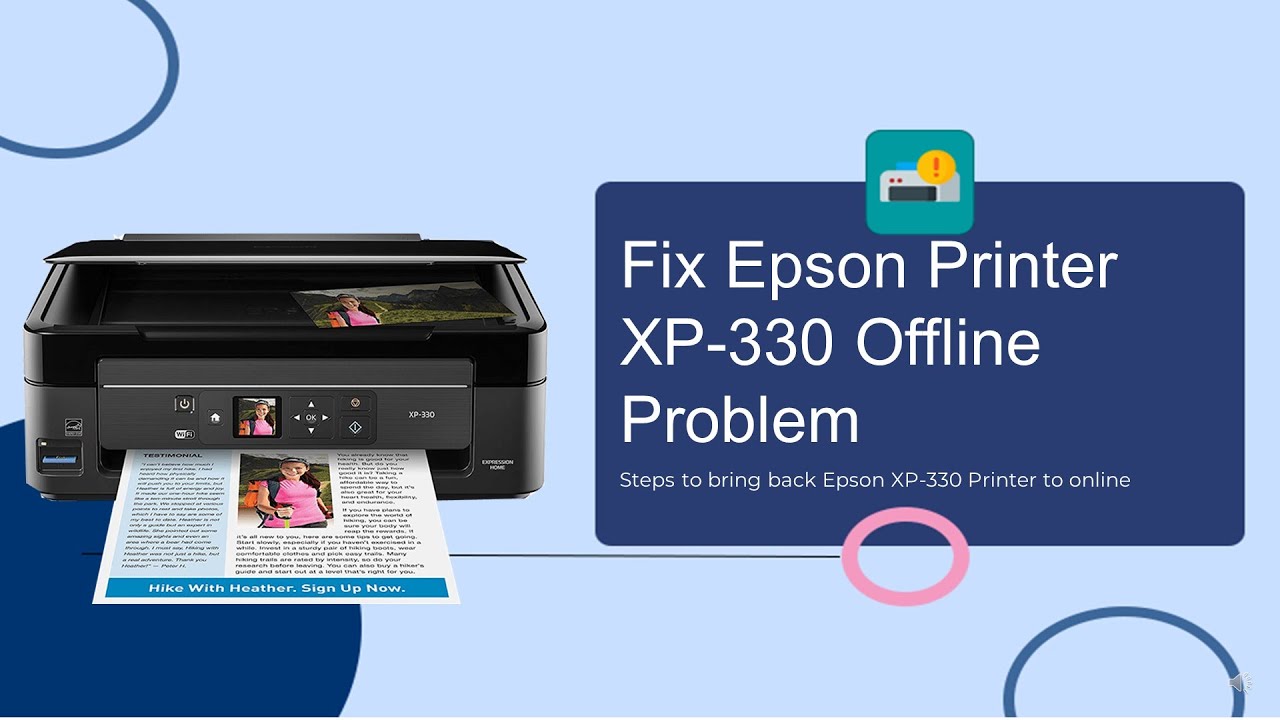 How to Change the Epson XP-330 Printer from Offline to Online - YouTube