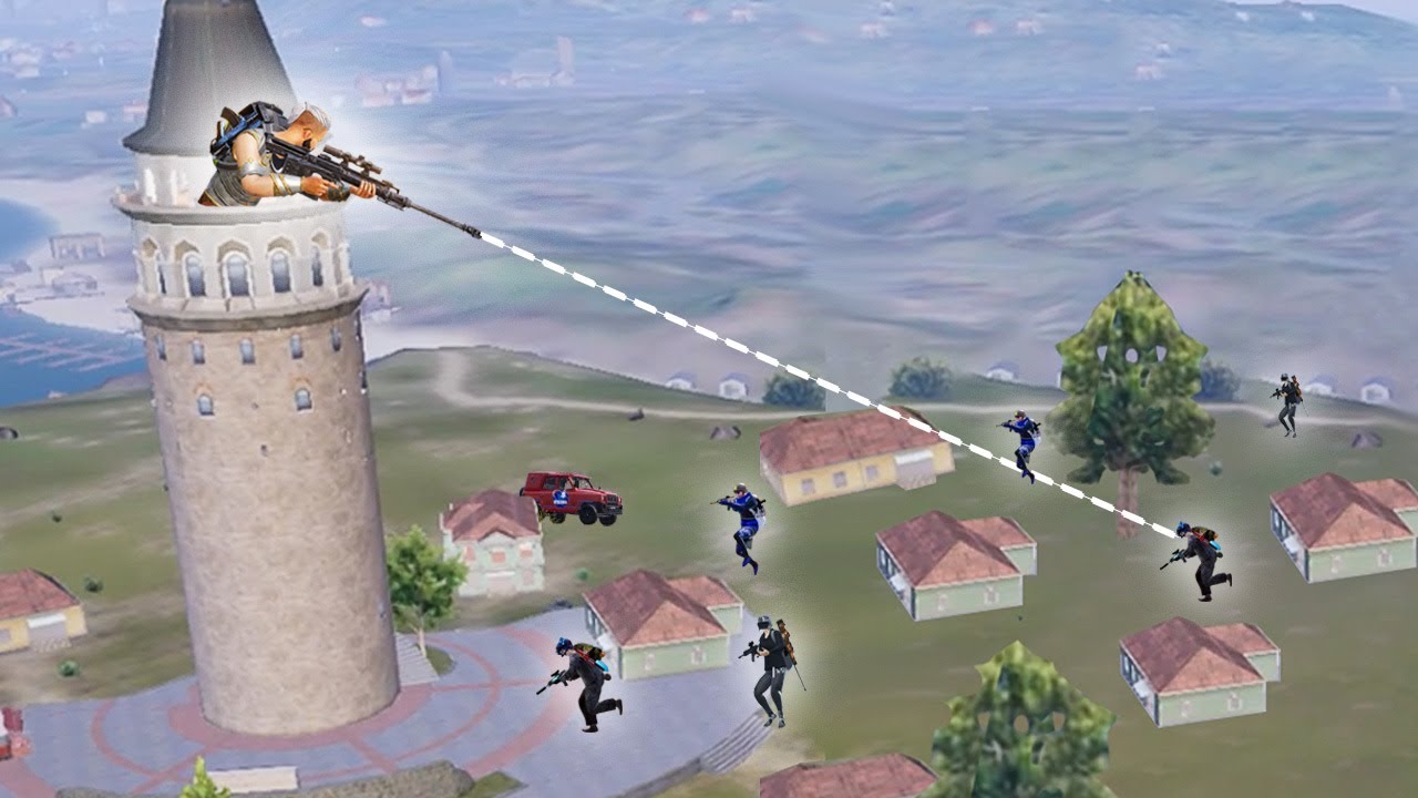 SNIPING Players FROM TALLEST TOWER 😱 PUBG MOBILE - YouTube