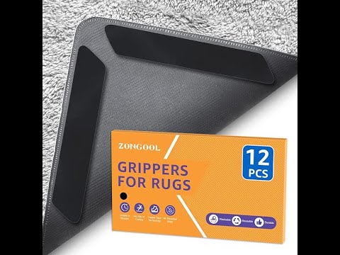 ZONGOOL 12 PCS Rug Tape, Reusable Washable Carpet Tape, Double Sided ...