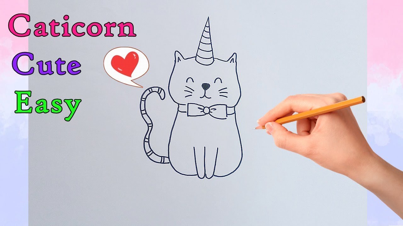 ็How to draw cute Caticorn easy :สอนวาดรูปแมวยูนิคอร์นง่ายมากๆ : Lovely ...