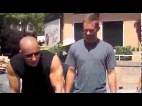 Vin Diesel and Paul Walker hanging out