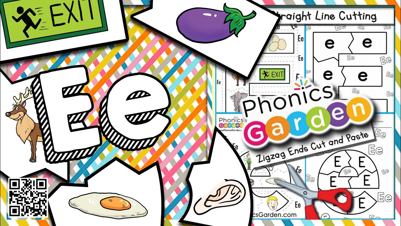 Ee | Alphabet Puzzle | Cut & Paste | Phonics Garden - YouTube