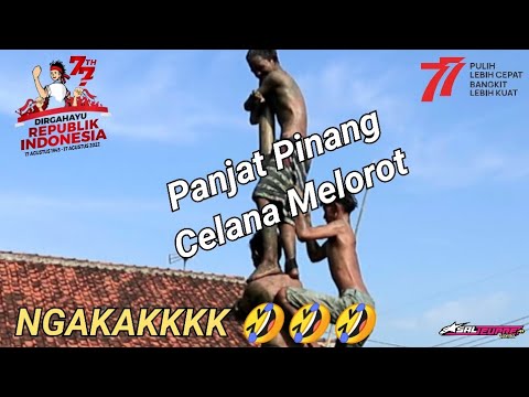 panjat PINANG//PANJAT BAMBU//LUCU CELANA MELOROT//Lomba Agustusan