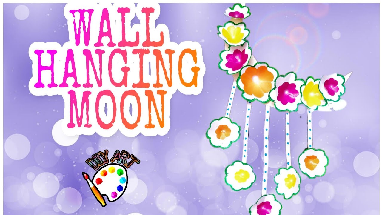 HOW TO MAKE HANGING DECORATIVE MOON | DIY ART| - YouTube