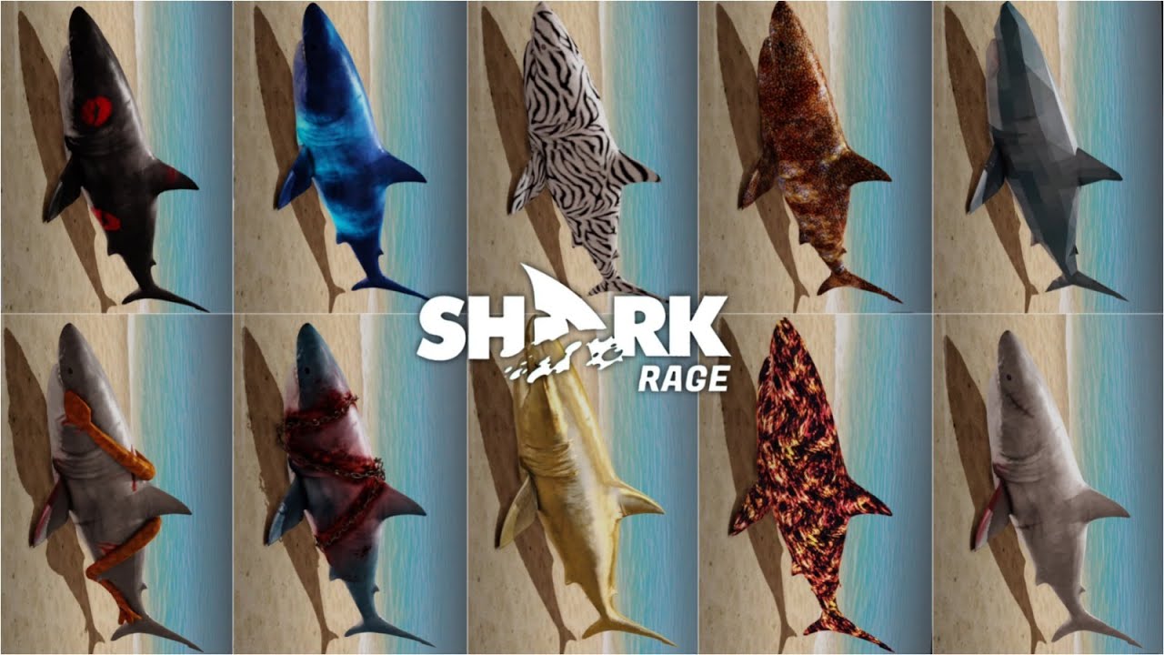 ALL SHARK RAGE SKINS UNLOCKED - SHARK RAGE MOD APK 2023 - YouTube