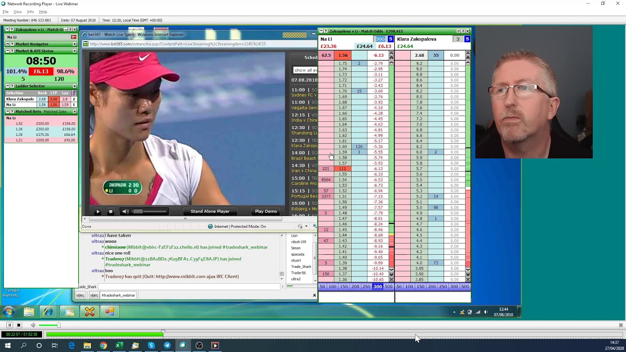 Betfair Trading, Tennis - Live Webinar from 2010 with 2020 Commentary ...