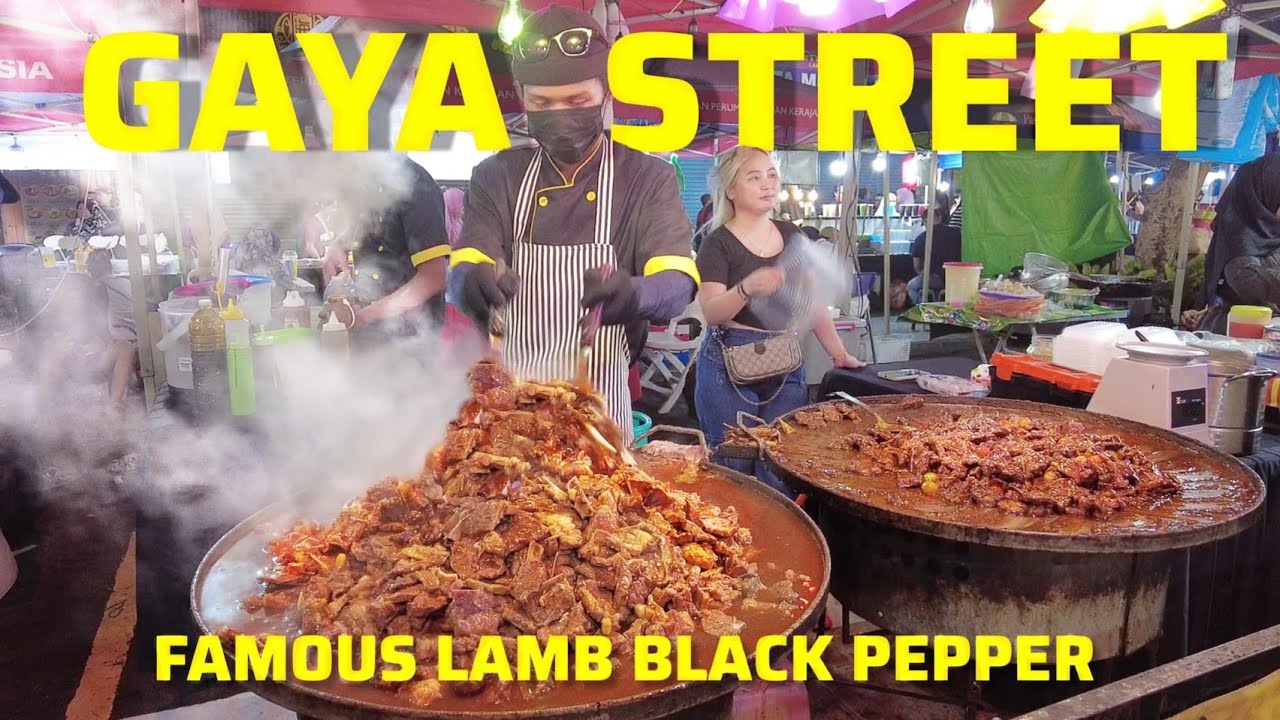 Walking Tour Api-Api Night Food Market Gaya Street Kota Kinabalu Sabah ...