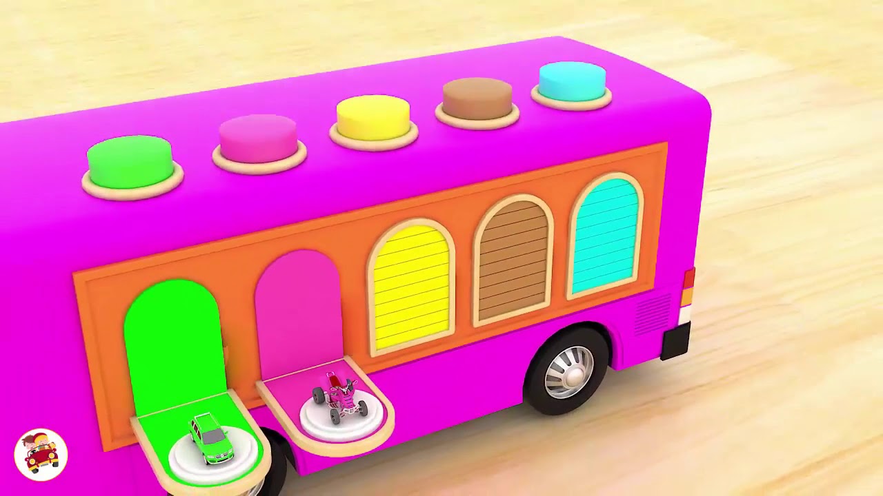 95 Learn Colors with Pacman Kids Bus for Children CFK Family - YouTube