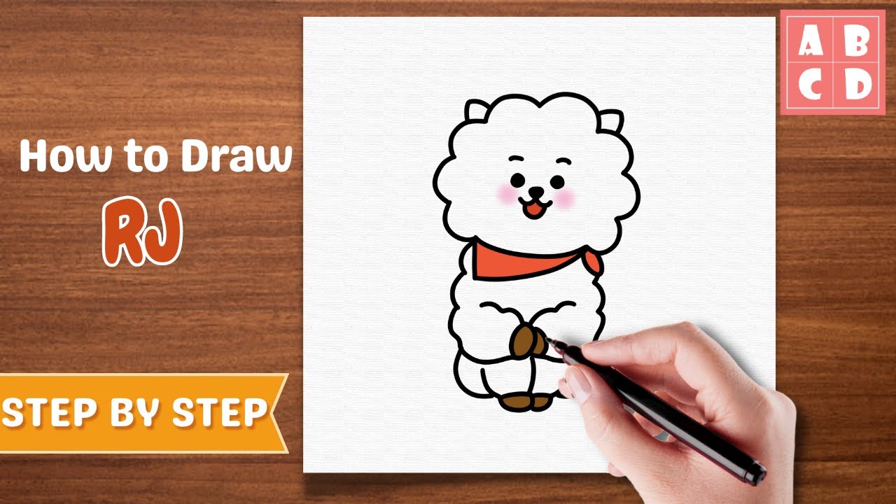 How to Draw BT21 Character RJ Step by Step | AnyBodyCanDraw with Sata ...
