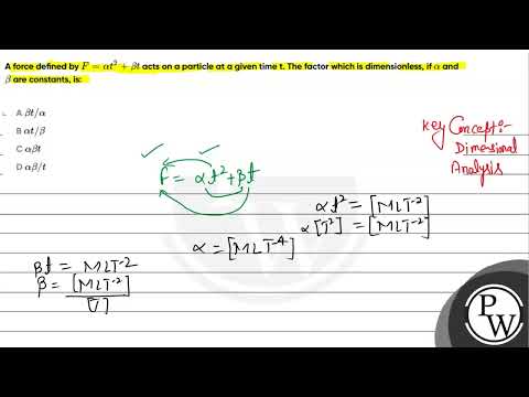 A force defined by F=αt2+βt acts on a particle at a given time t. The ...