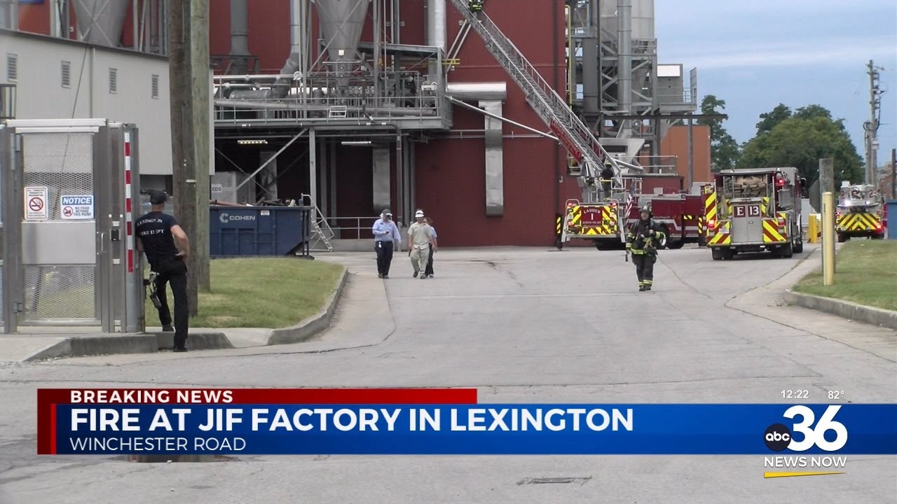 Fire breaks out at the JIF Factory in Lexington - YouTube