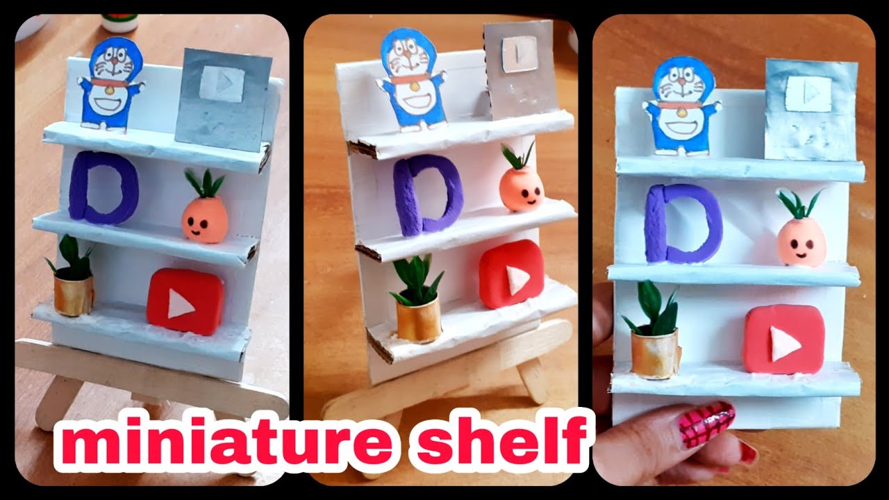 how to make miniature shelf using cardboard | diy shelf | wall shelf ...