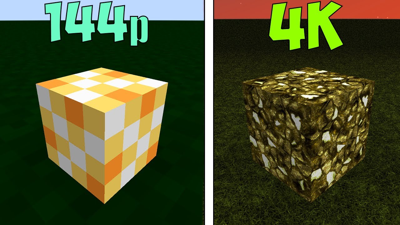 minecraft textures: 144p vs 4K - YouTube