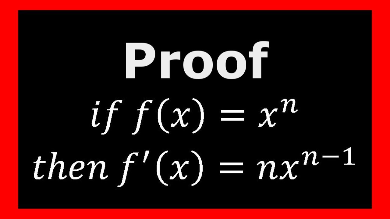 Power Rule for Derivatives - Proof (Using Induction and the Product ...