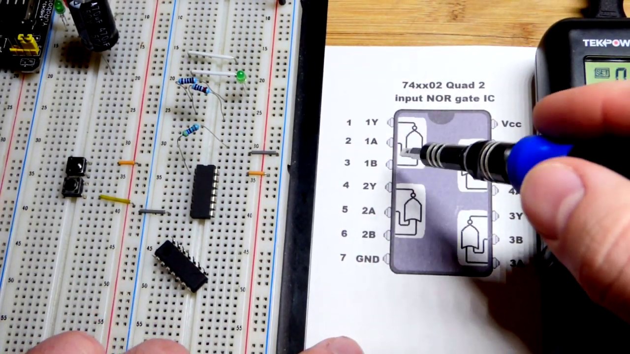7402 IC power consumption comparison between 74HC04 and 74LS02 ...