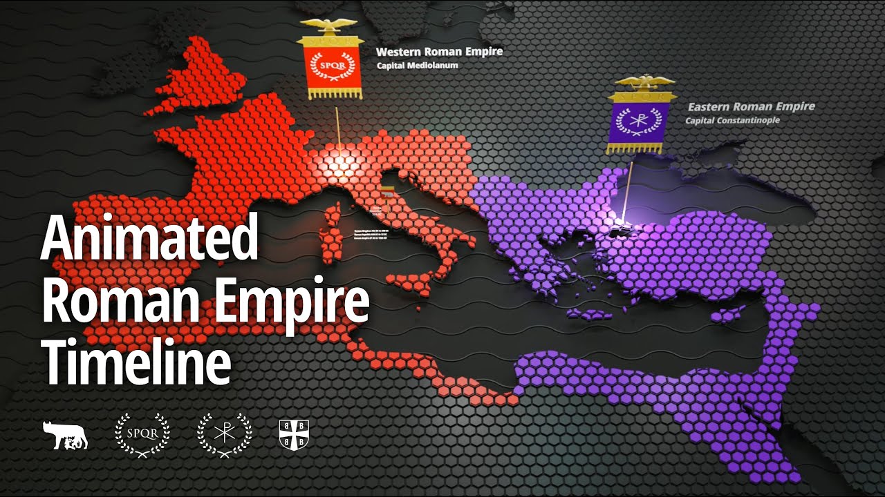 Roman Empire Timeline on a Map: Time lapse history of Roman and ...