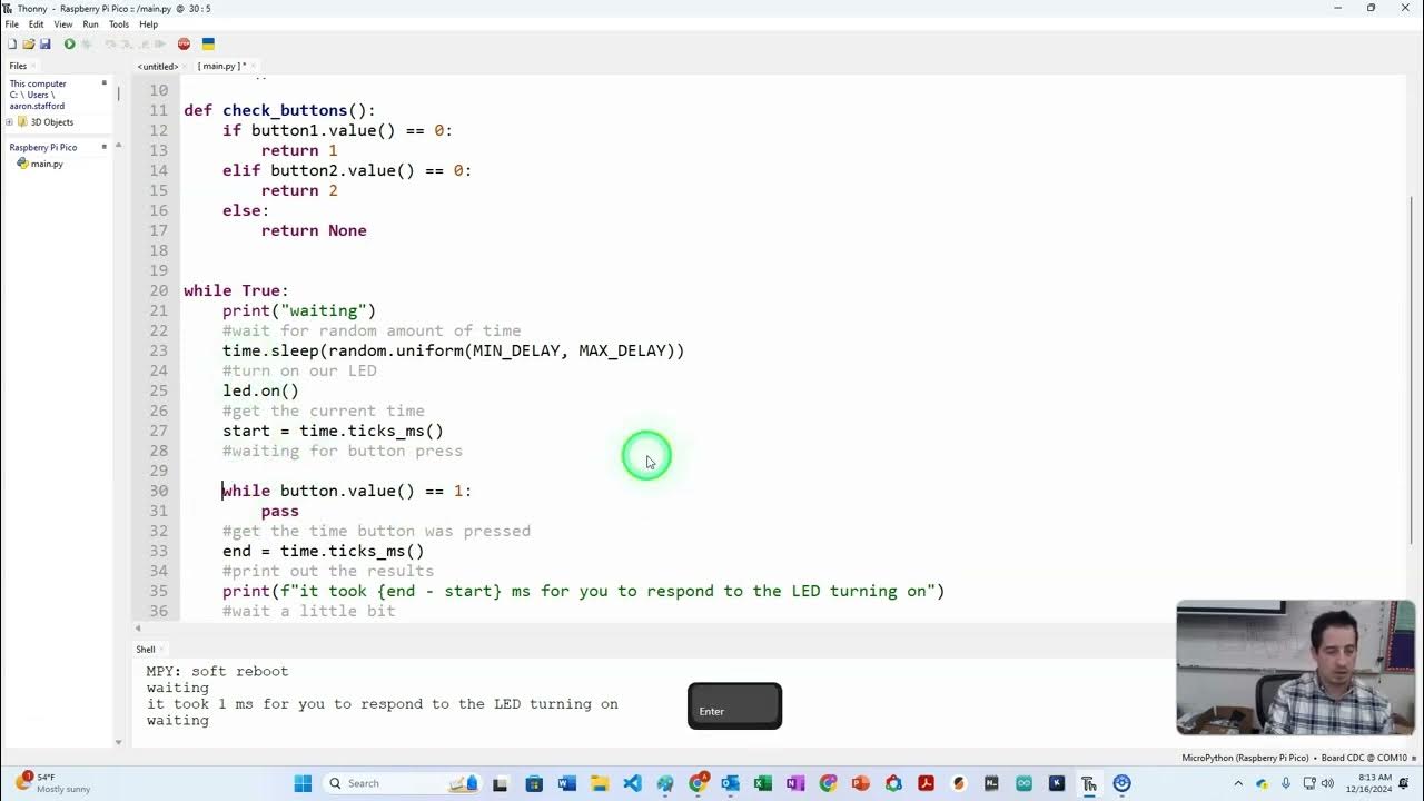 Micropython - make reaction time game two player - YouTube