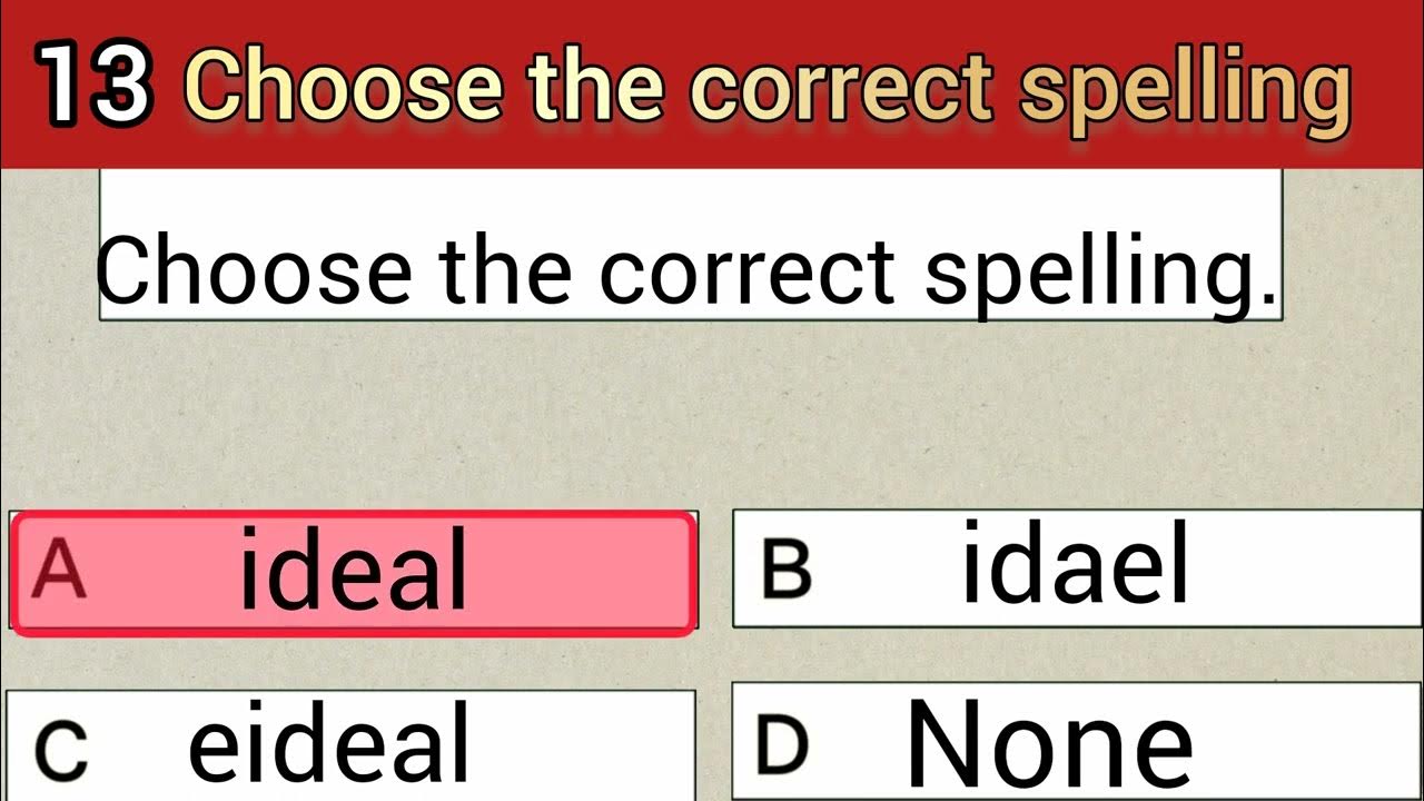 Choose the correct spelling|English grammar quiz - YouTube
