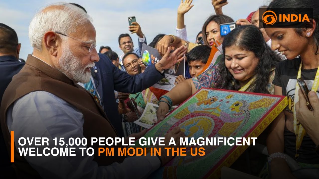 Over 15,000 people give a magnificent welcome to PM Modi in the US | DD ...