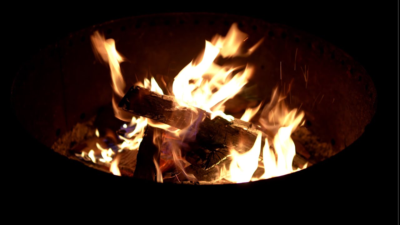 Real Wood Burning Outdoor Firepit, Calming And Relaxing Natural Sound ...
