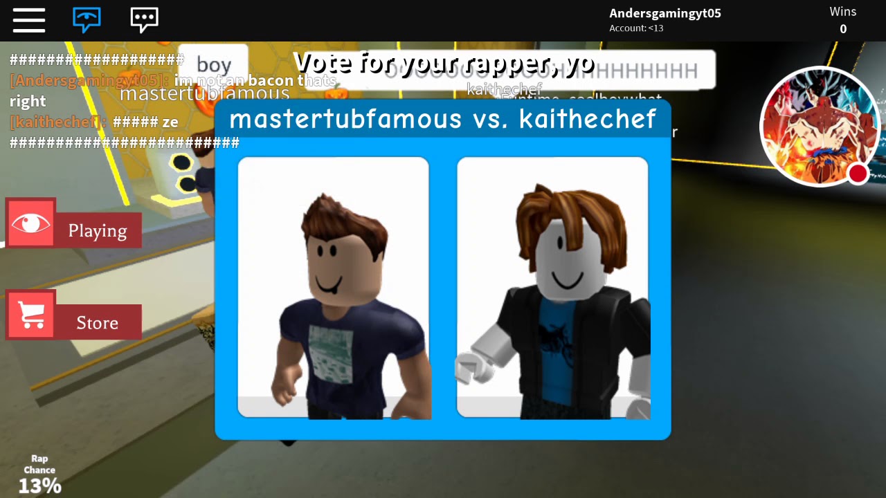 Rapping in roblox my first win! - YouTube