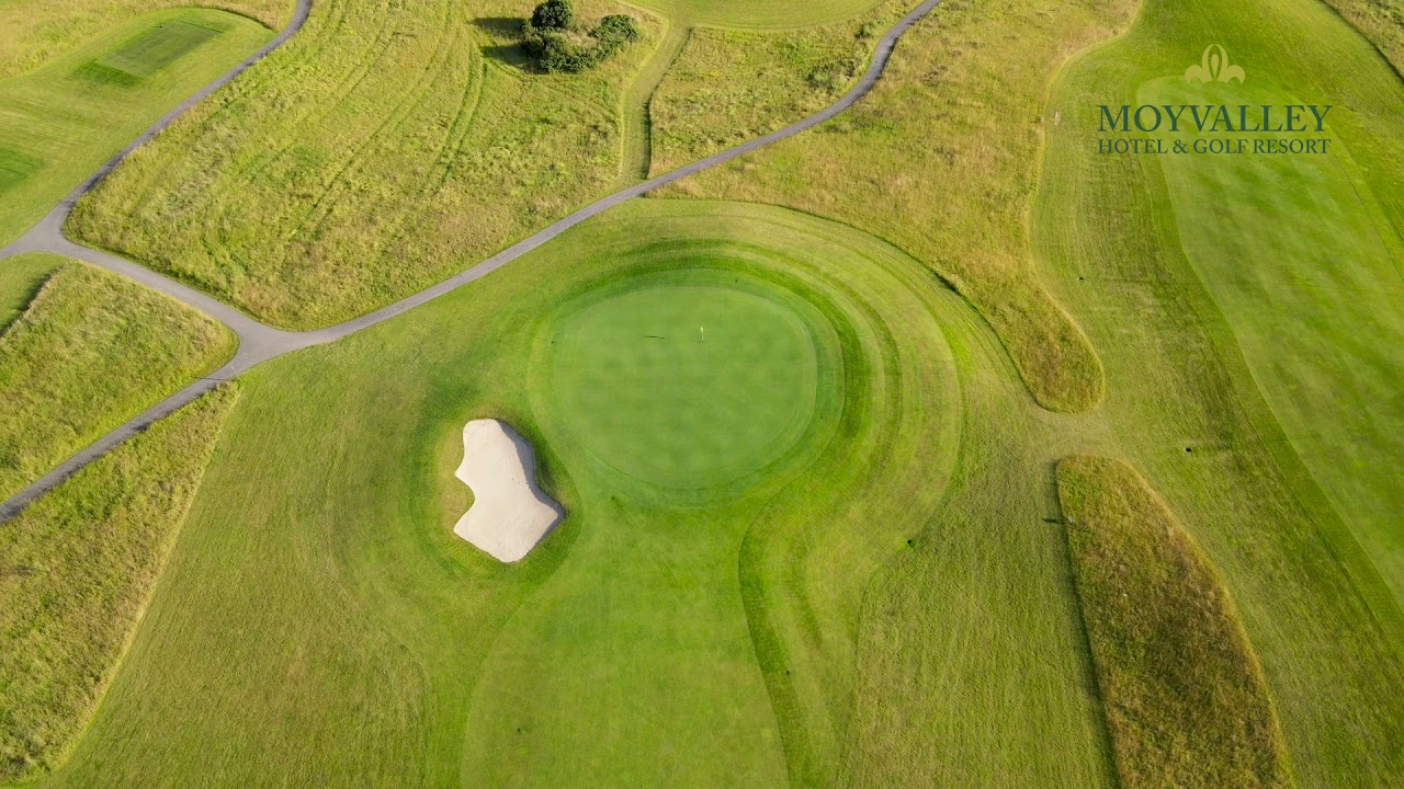 1st Hole at Moyvalley Golf Club - Hole Flyover - YouTube