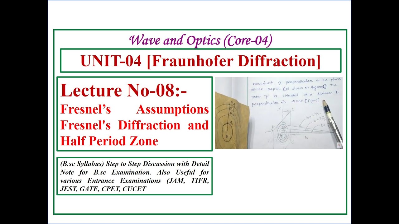 Fresnel's Assumption, Fresnel's Diffraction and Half Period Zone - YouTube