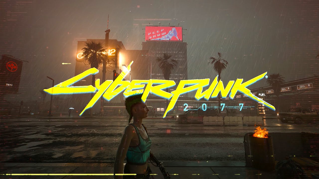 Cyberpunk 2077 Sidewalk Ambience Raining At Night In 4K - YouTube