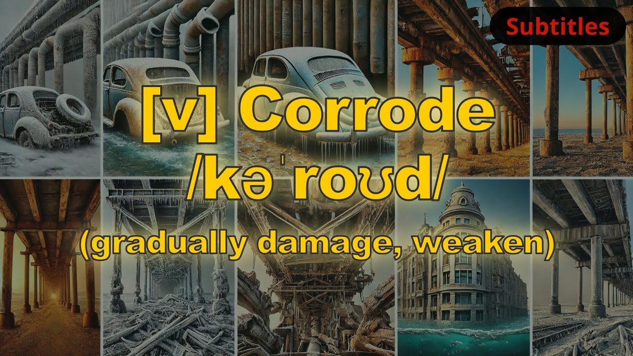 [v] Corrode meaning (gradually damage, weaken) with 5 examples - YouTube