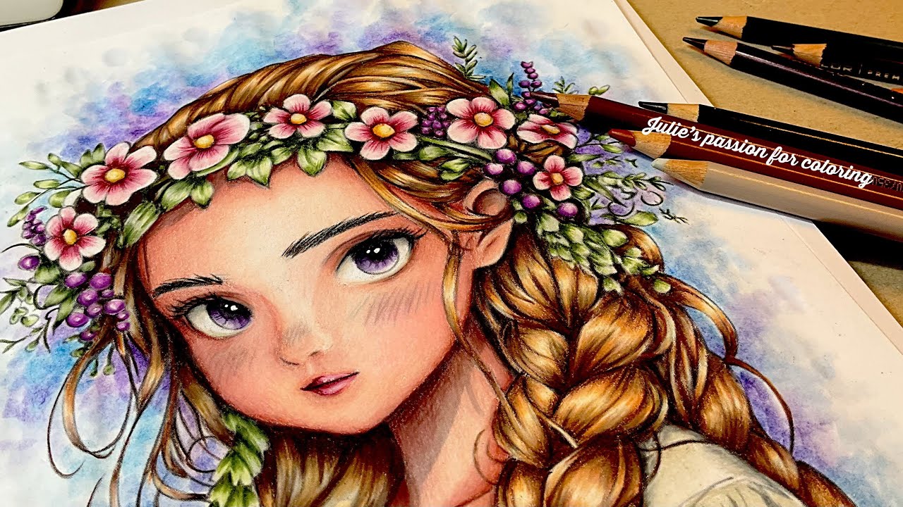 🌺101 flower girls by Florine Starlight ️ prismacolor pencils - easy ...