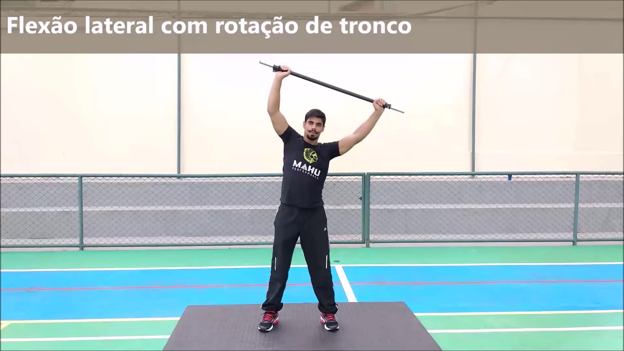Flexão lateral com rotação de tronco - YouTube