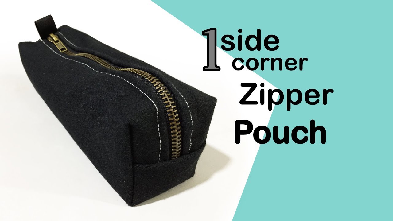Making 1 side corner zipper track Pouch - YouTube