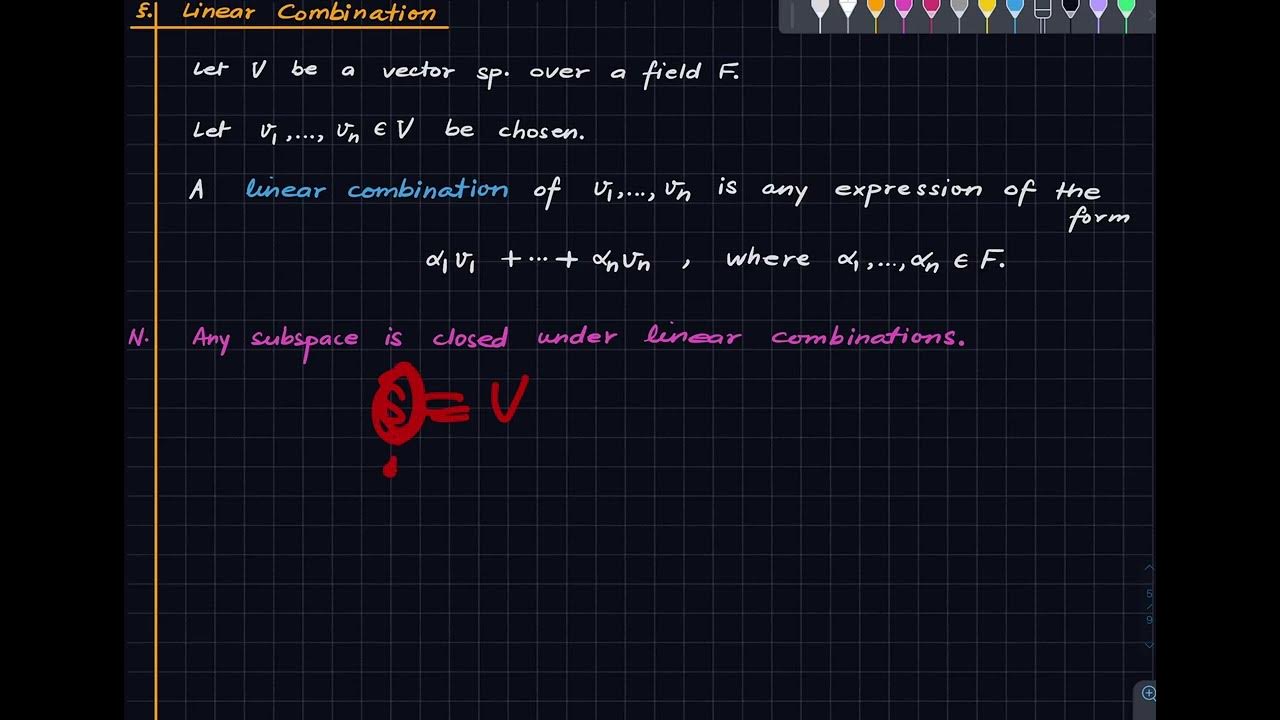 [Deprecated] Linear Algebra Lecture 1.4 Span and Linear Combination - YouTube