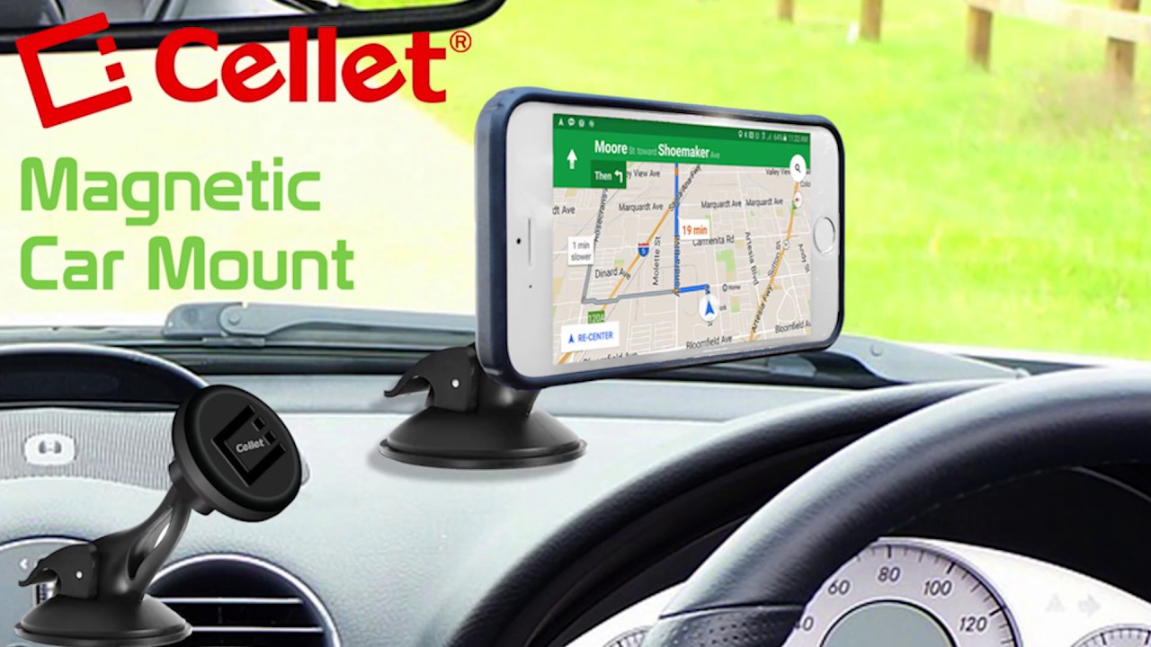 Cellet Magnetic Quick-Snap Windshield Mount for Smartphones / Small ...