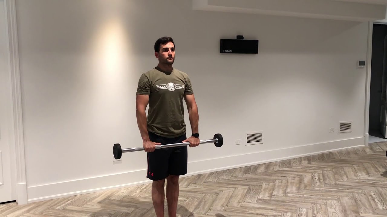Straight Bar Front Raise (Regular Grip) - YouTube