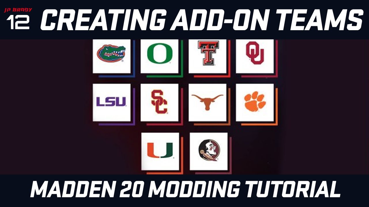 BASICS of Creating Add On Teams || Madden 20 Modding Tutorial - YouTube