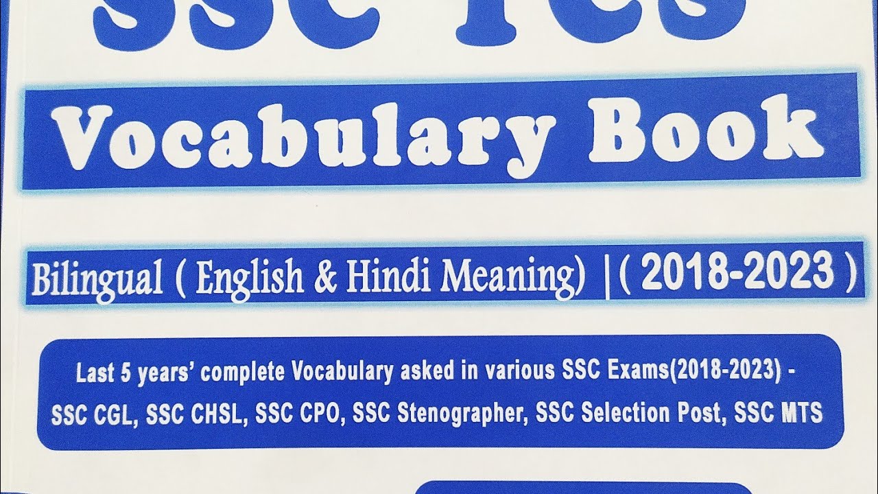 SSC exam New Vocabulary book, TCS pattern, 2018 to 2023 all vocabulary ...