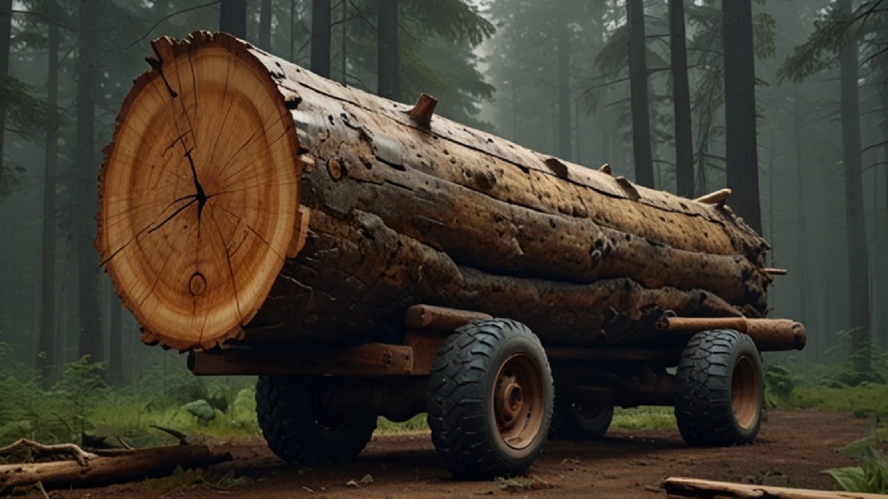 Extremely Unique Coffee Table Made From Large Tree Trunks // The ...